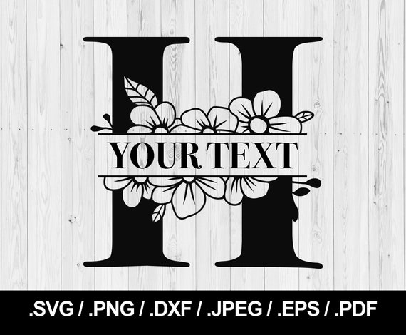 Flower Split Letter H. Floral Letter SVG PNG JPEG Eps Ai | Etsy UK