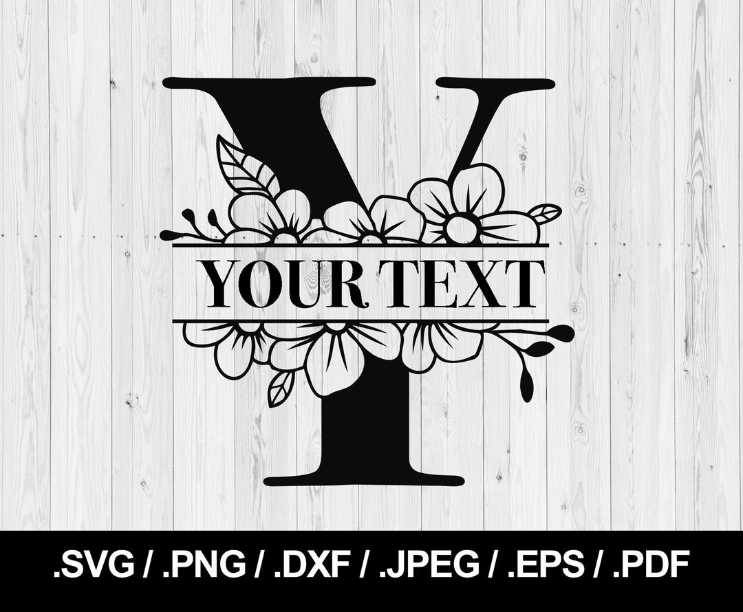 Flower Split Letter Y. Floral Letter SVG PNG, JPEG, Eps, Ai, Pdf and ...