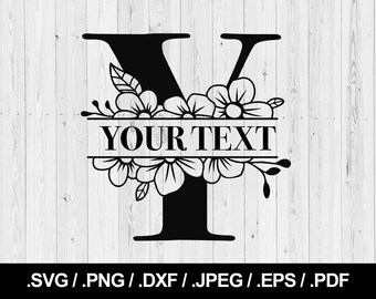 Flower Letter K. Floral Letter SVG PNG, JPEG, Eps, Ai, Pdf and Dxf. Monogram Font. Instant ...