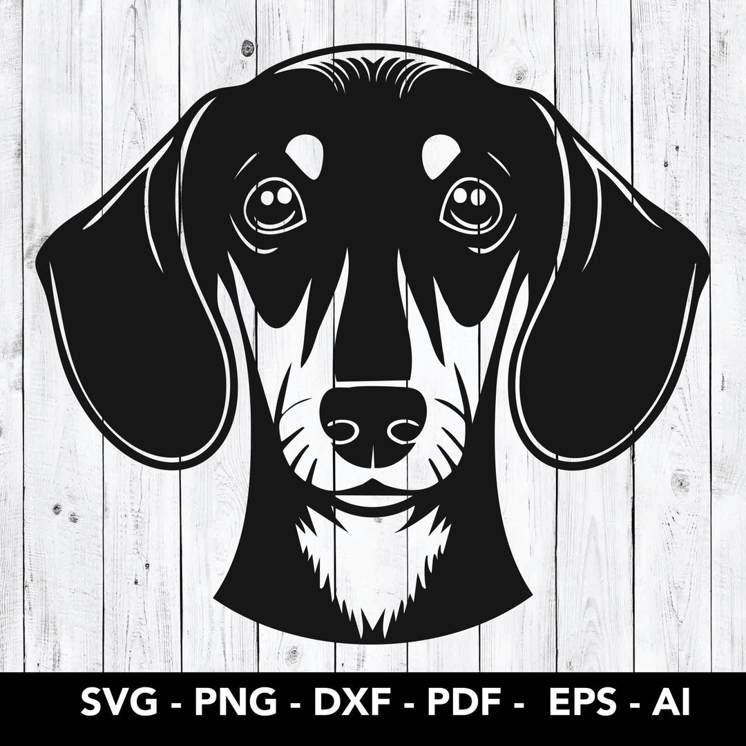 Dachshund Face Svg File, Png, Eps, Ai, Pdf and Dxf. Teckel. Wiener Dog ...