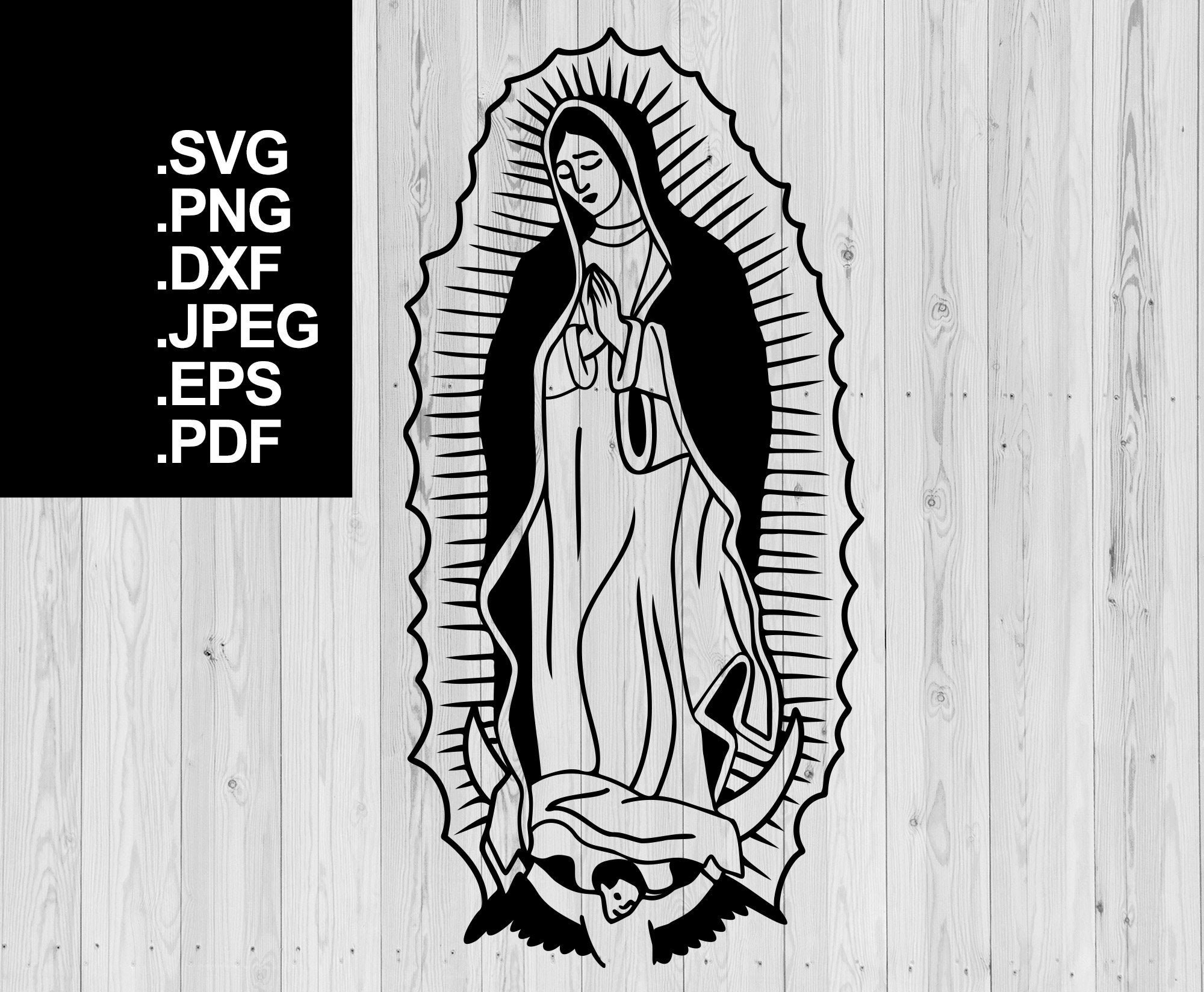 Virgen Del Guadalupe Svg File Our Lady Of Guadalupe Virgin Etsy Canada