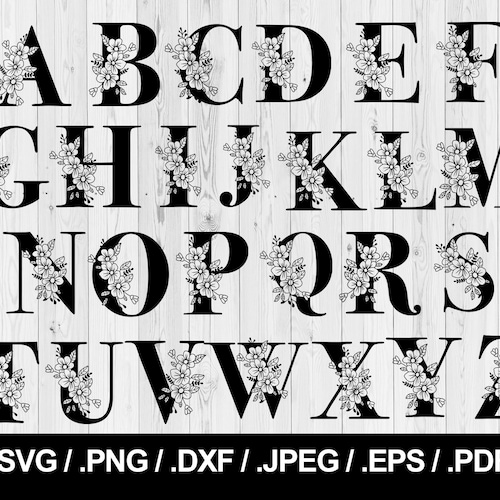 Flower Letter K. Floral Letter SVG PNG JPEG Eps Ai Pdf and - Etsy