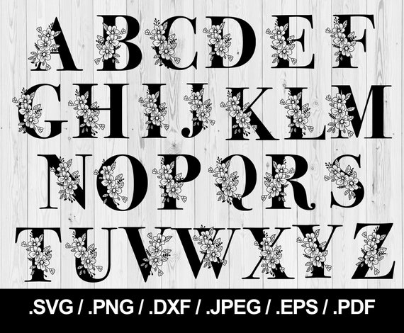 Blumen Alphabet. Full Floral Letters SVG PNG JPEG eps ai - Etsy.de