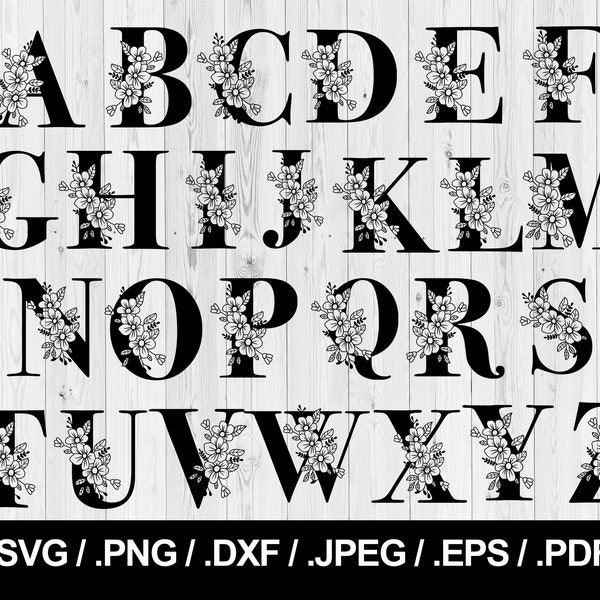 Floral Letters - Etsy