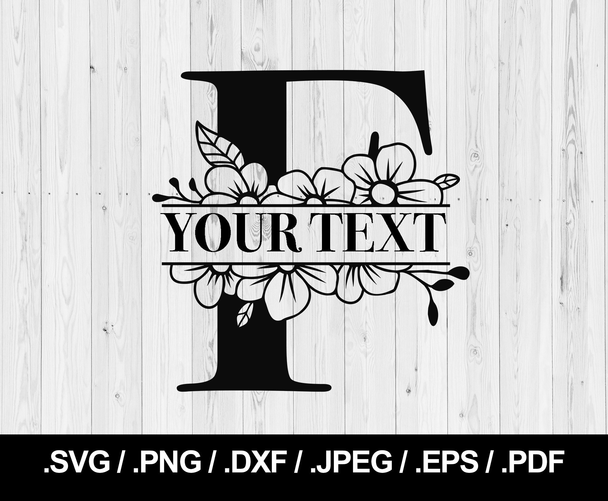 Flower Split Letter F. Floral Letter SVG PNG, JPEG, Eps, Ai, Pdf and ...