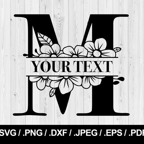 Flower Split Letter M. Floral Letter SVG PNG JPEG Eps Ai - Etsy