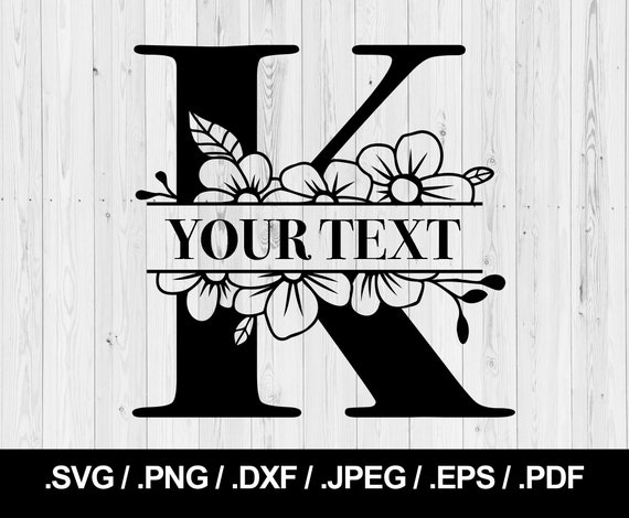 Flower Split Letter K. Floral Letter SVG PNG JPEG Eps Ai | Etsy Canada