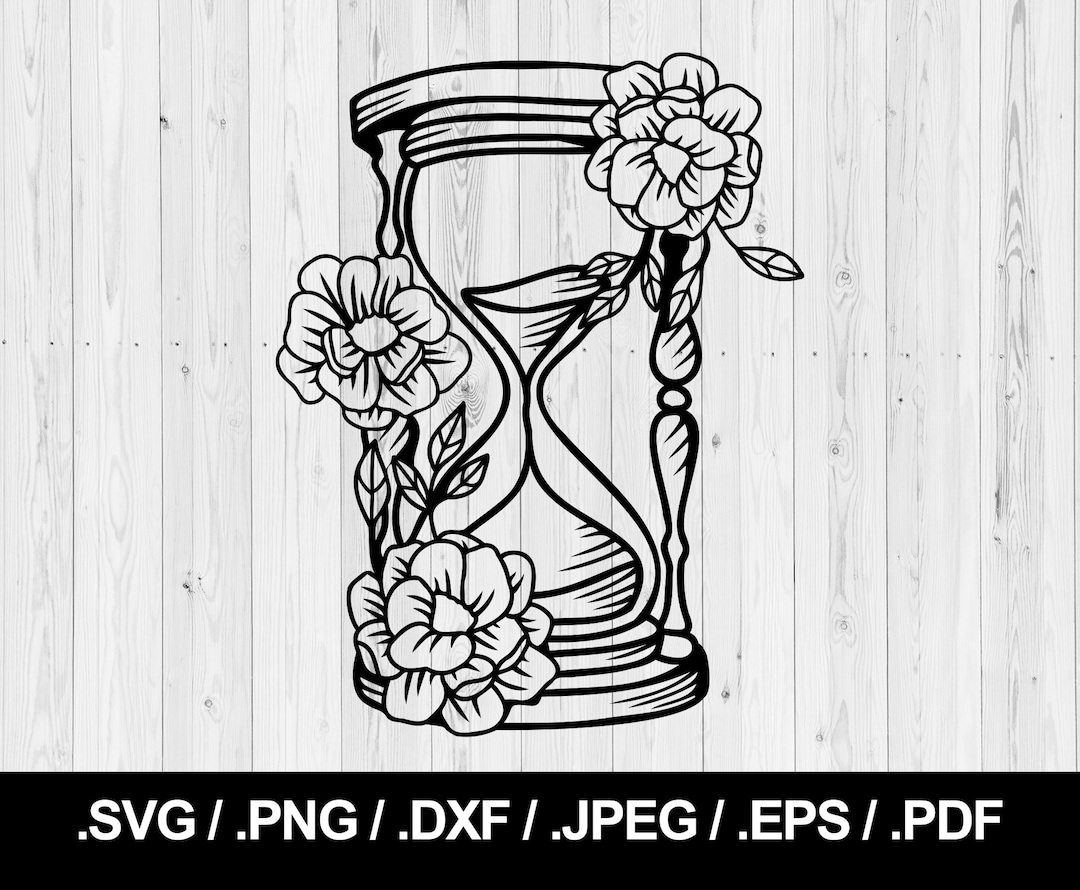 Hourglass With Flowers SVG File. Our Lady of Guadalupe. Virgin of ...