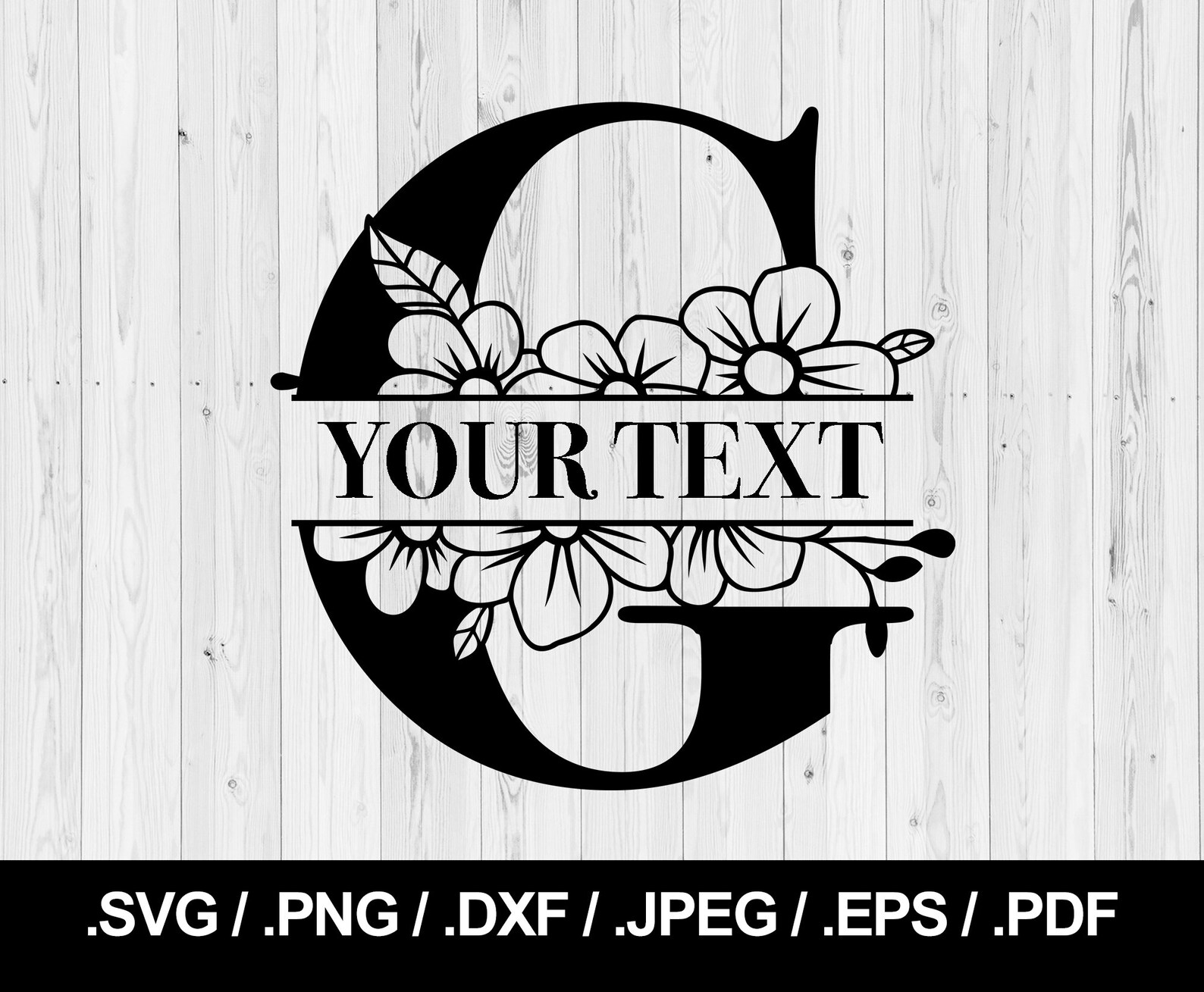 Flower Split Letter G. Floral Letter SVG PNG JPEG Eps Ai - Etsy
