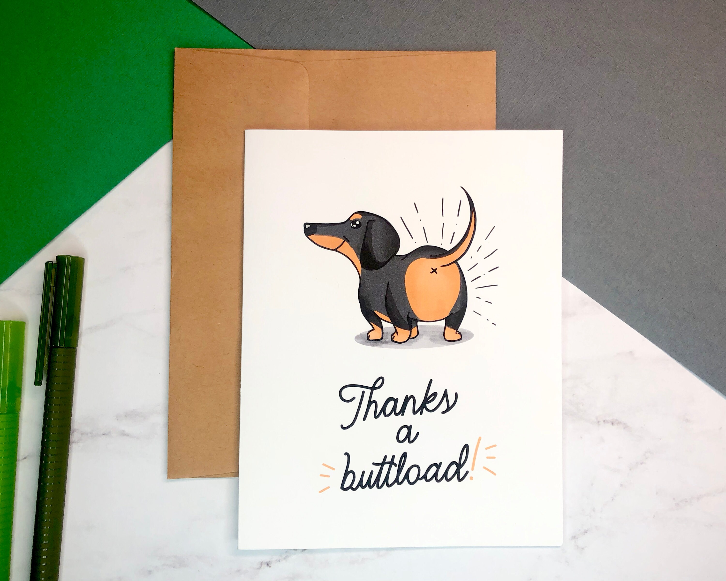 Thanks a Buttload Thank You Card | Funny Greeting Card | Cheeky Card ...