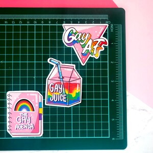 3-pc LGBT Sticker Set | Gay Juice | Gay AF | Gay Agenda | Planner ...
