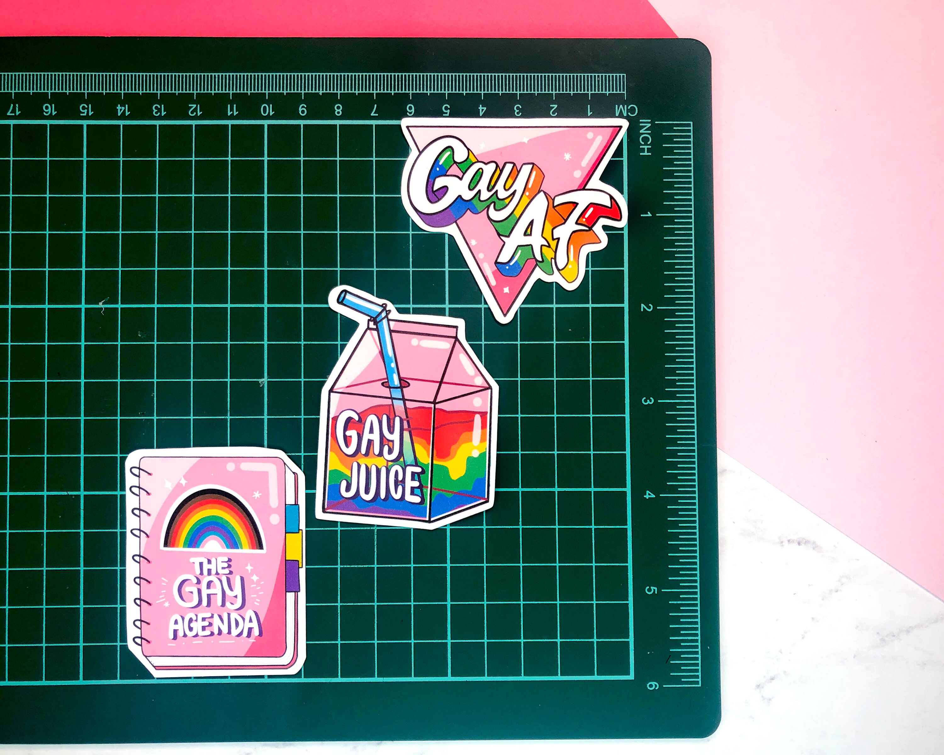 3-pc LGBT Sticker Set | Gay Juice | Gay AF | Gay Agenda | Planner ...