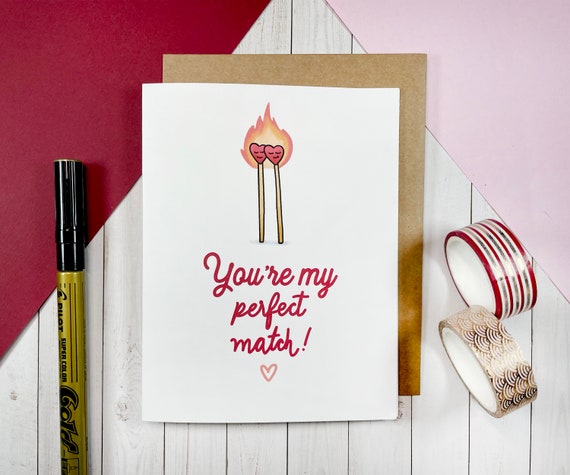 You're My Perfect Match Funny Card for Loved Ones | Etsy