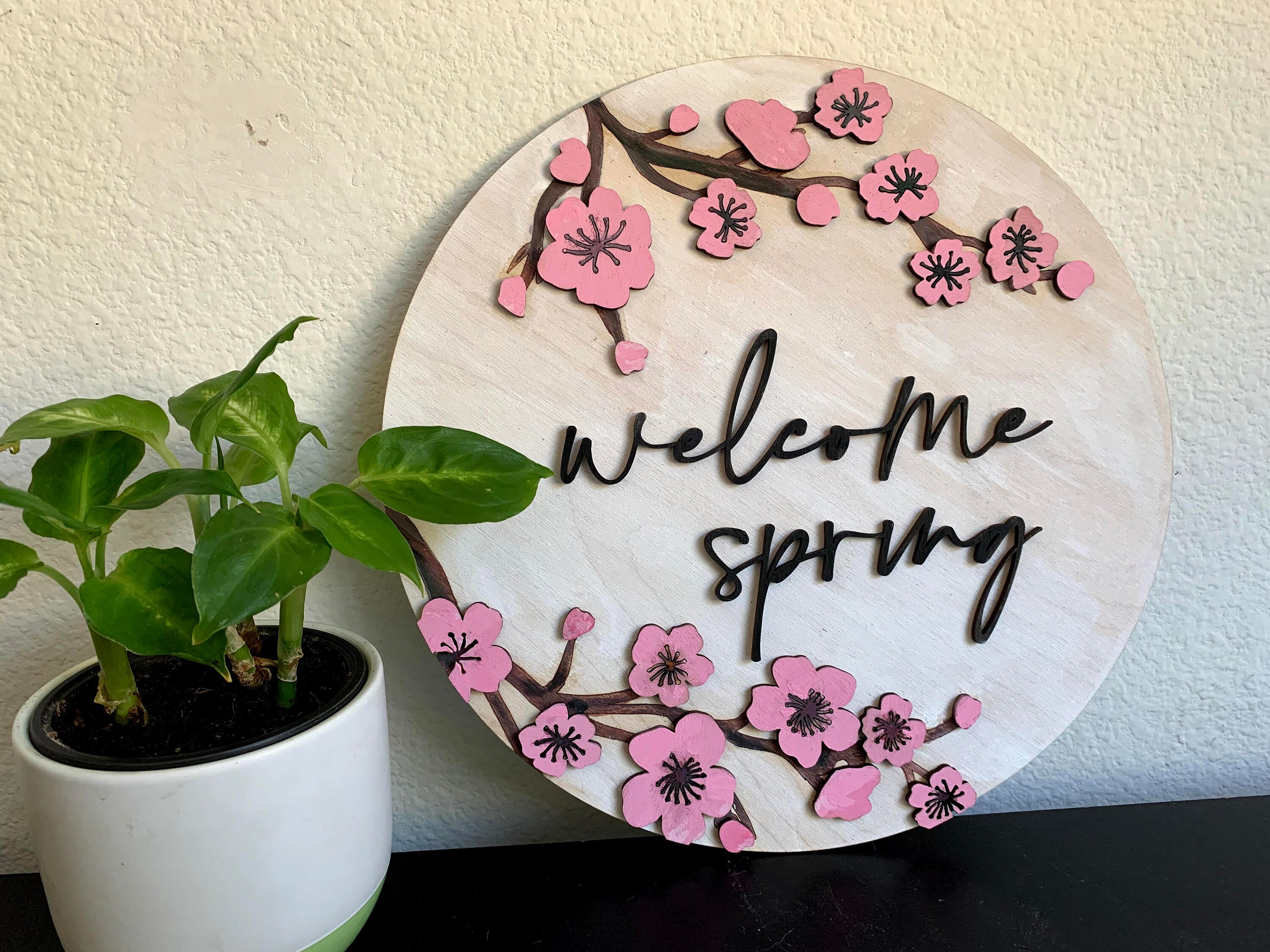 Flower Sign Svg | Floral Sign Design | Digital | Sign SVG | Cherry ...