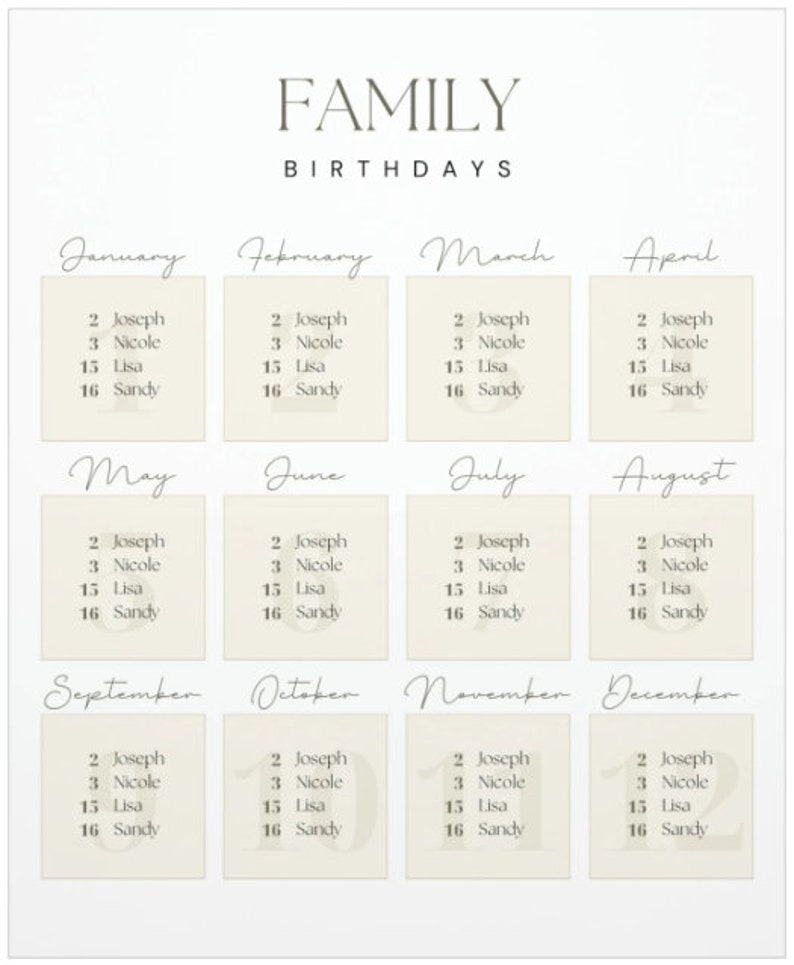 Custom Birthday Calendar | Celebration Calendar | Anniversary Calendar ...