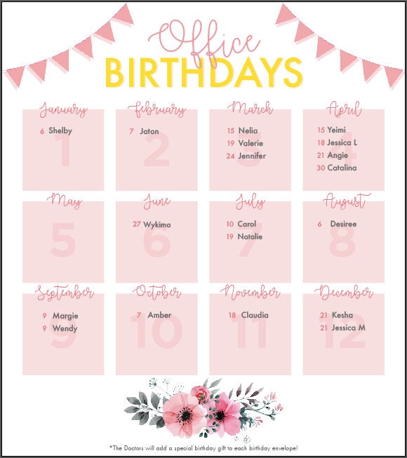 Custom Birthday Calendar | Celebration Calendar | Anniversary Calendar ...