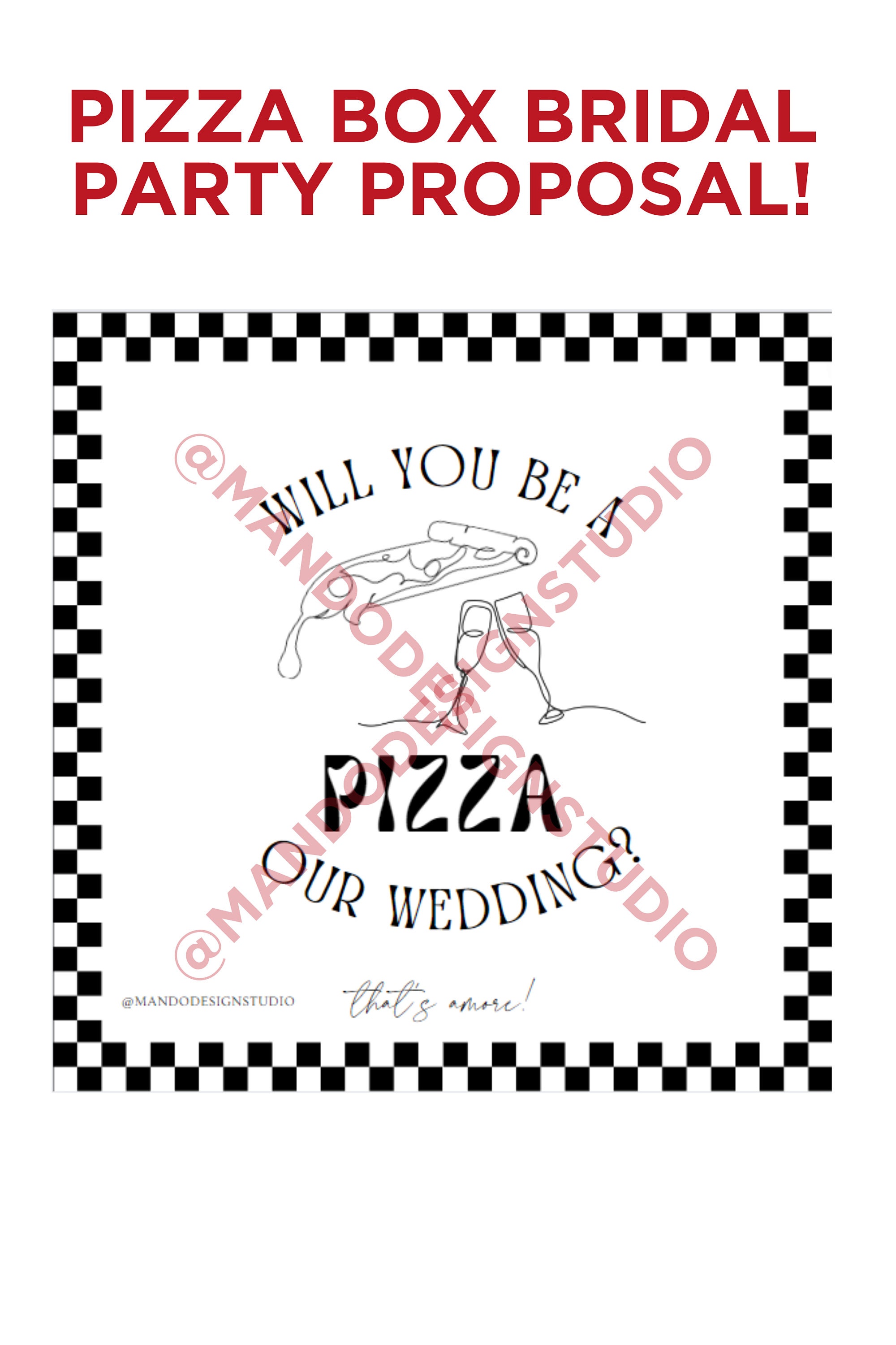 BRIDESMAID PROPOSAL - Retro Pizza Box Digital Download - Customizable ...