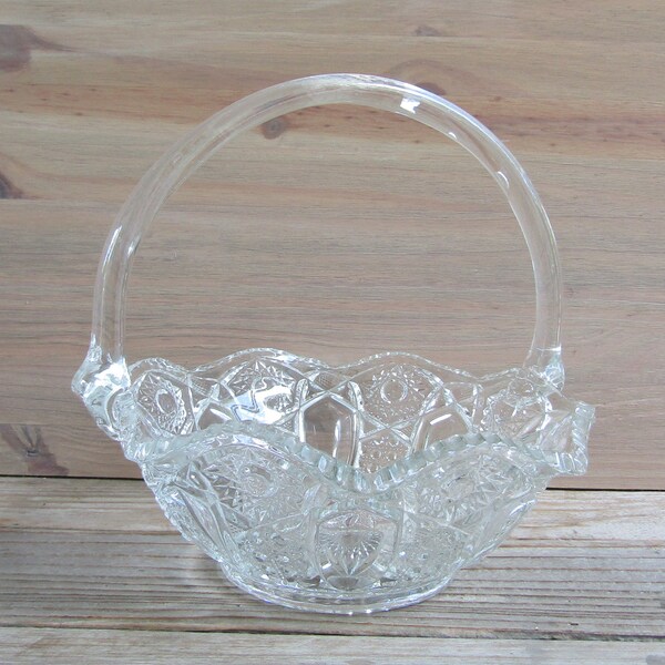 Vintage Glass Basket - Etsy