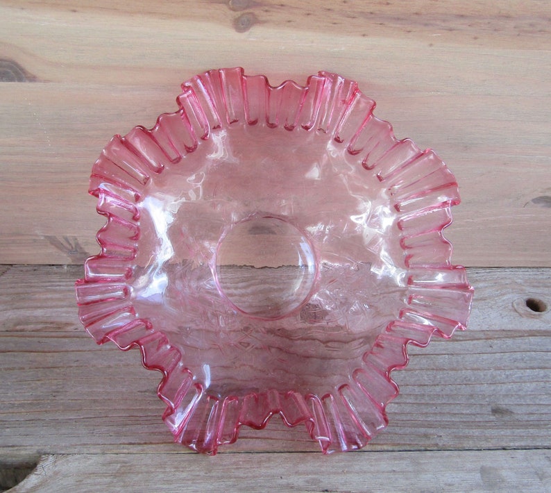Fenton Glass Cranberry Ruby Overlay Red Diamond Optic Bowl - Etsy