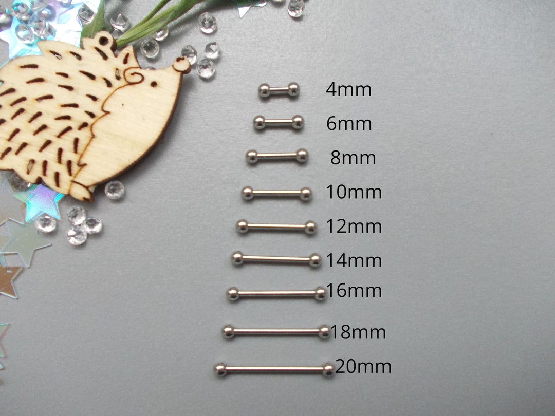 1 X 1.2mm Straight Quality 316L Surgical Steel Bar, Eyebrow, Tragus ...