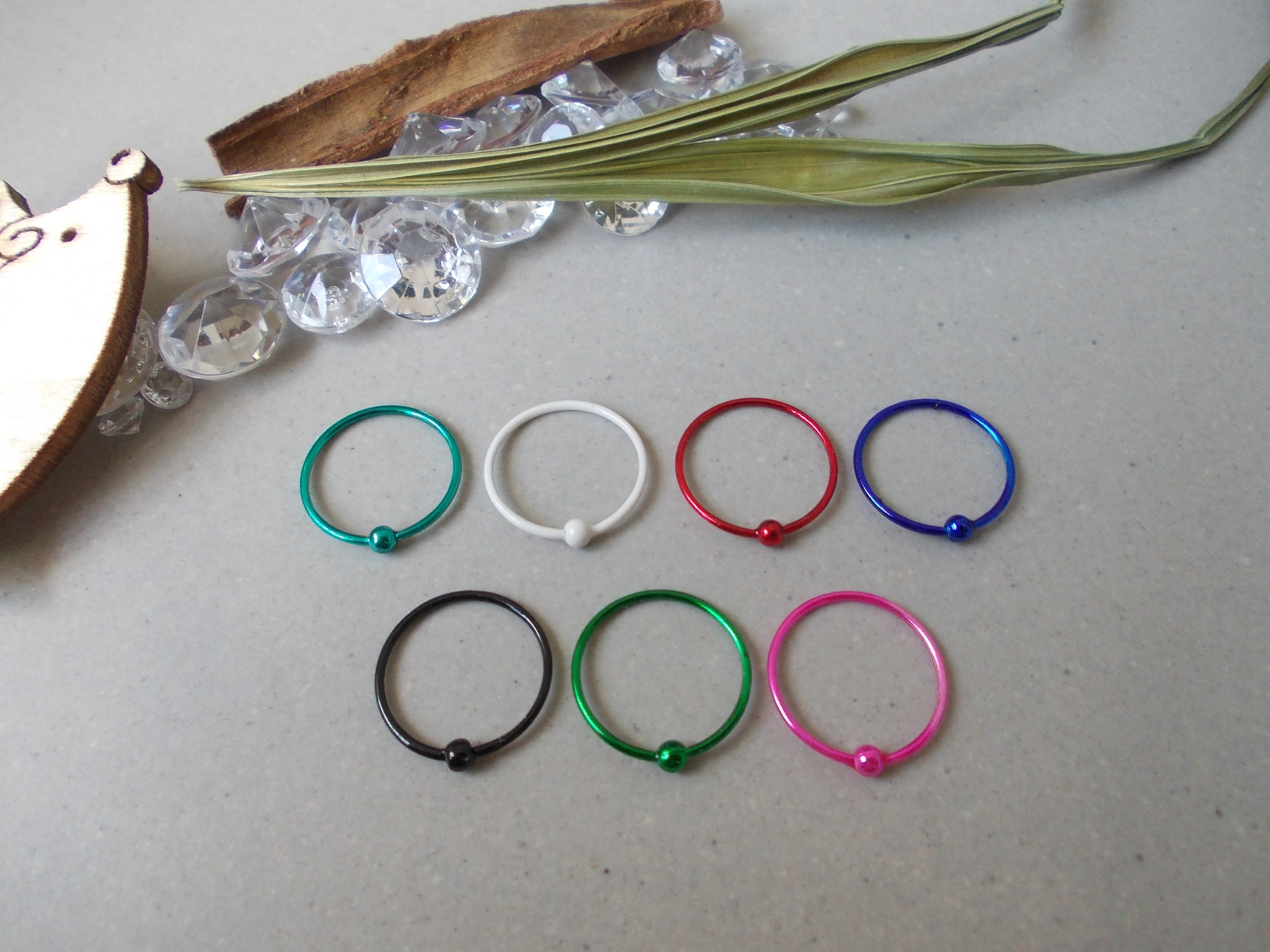 Silver In Multi Colour Nose Ring 10mm Peepflip®