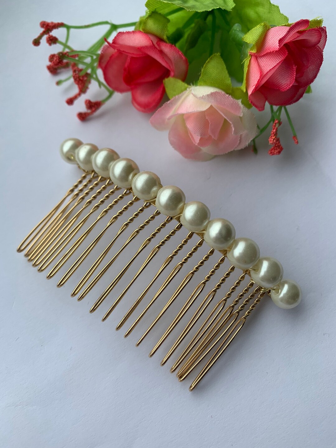 Simple Pearl Hair Comb, Pearl Hair Accessory, Wedding Hair Accessory - Etsy