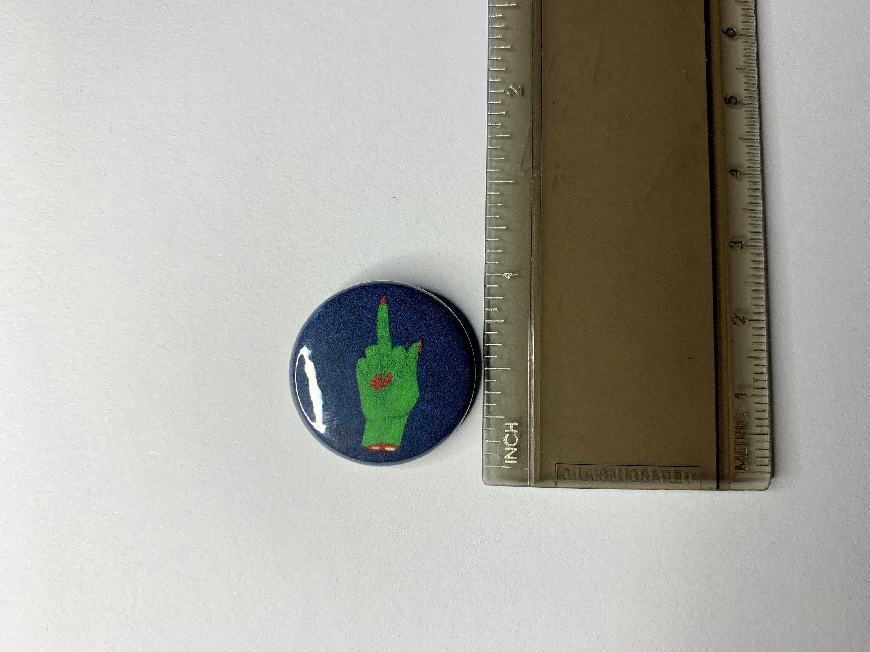 Zombie Middle Finger Button - Etsy