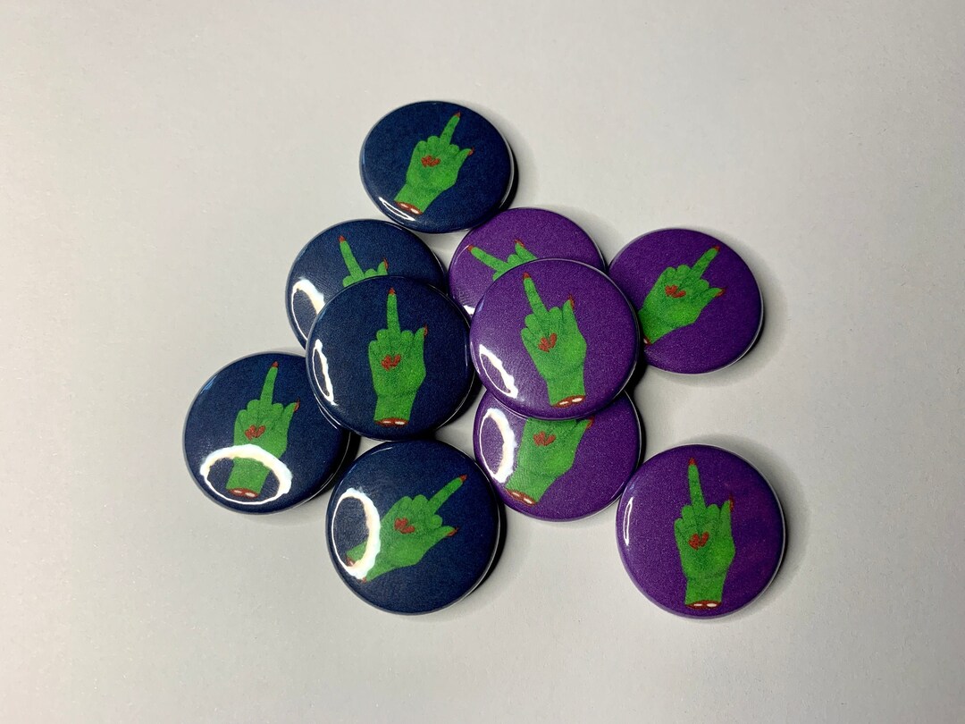 Zombie Middle Finger Button - Etsy