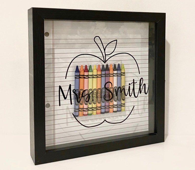 Teacher Crayon Shadow Box Personalized Teacher Gift - Etsy