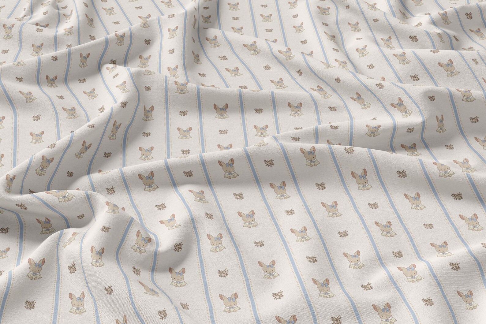 Vintage Bunny Stripes Seamless Pattern: Nursery Fabric, Crafts (JPG ...