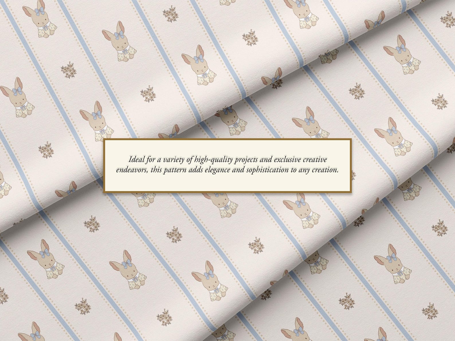 Vintage Bunny Stripes Seamless Pattern: Nursery Fabric, Crafts (JPG ...
