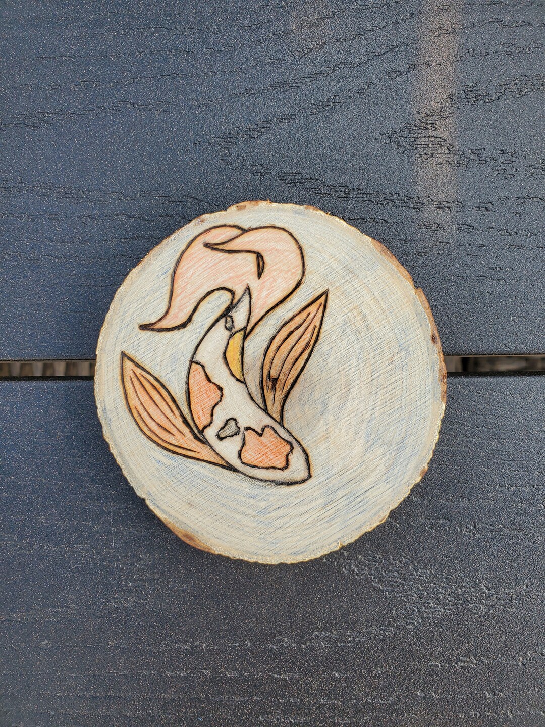 Koi Fish Woodburning, Koi Wall Hanging, Woodburn Decor, Wood Decor ...