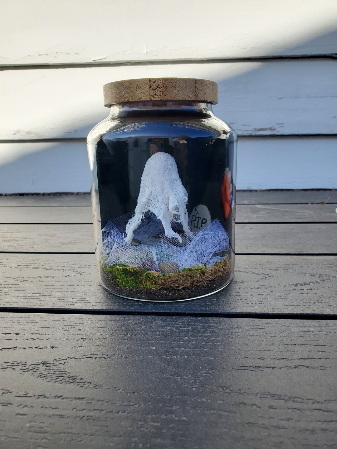 Ghost in a Jar, Halloween Decor, Spooky Home Decor, Light up Ghost Jar ...