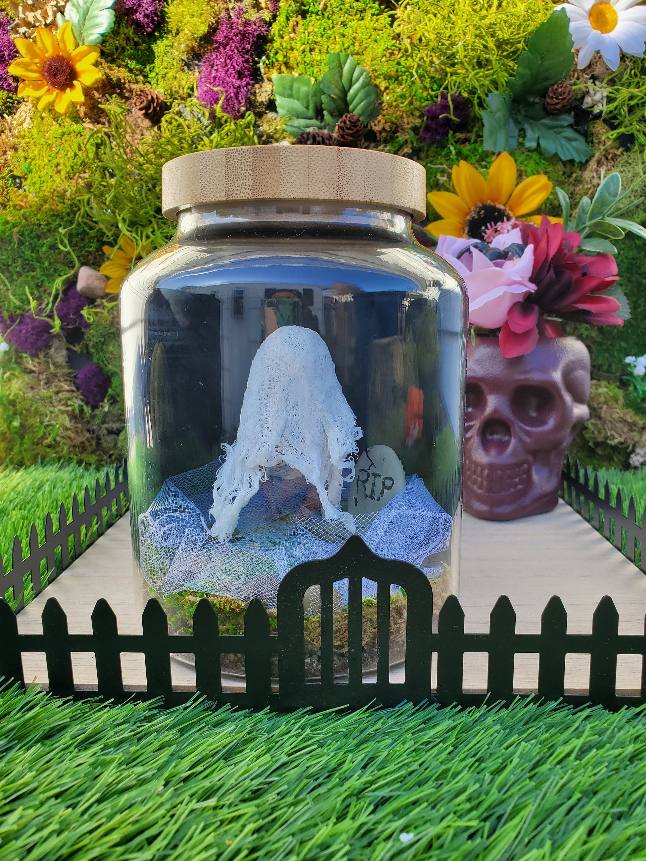Ghost in a Jar Halloween Decor Spooky Home Decor Light up - Etsy