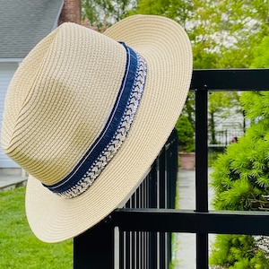 Handcrafted Straw Hat With Various Bands, Sun Hat, English Panama Hat ...