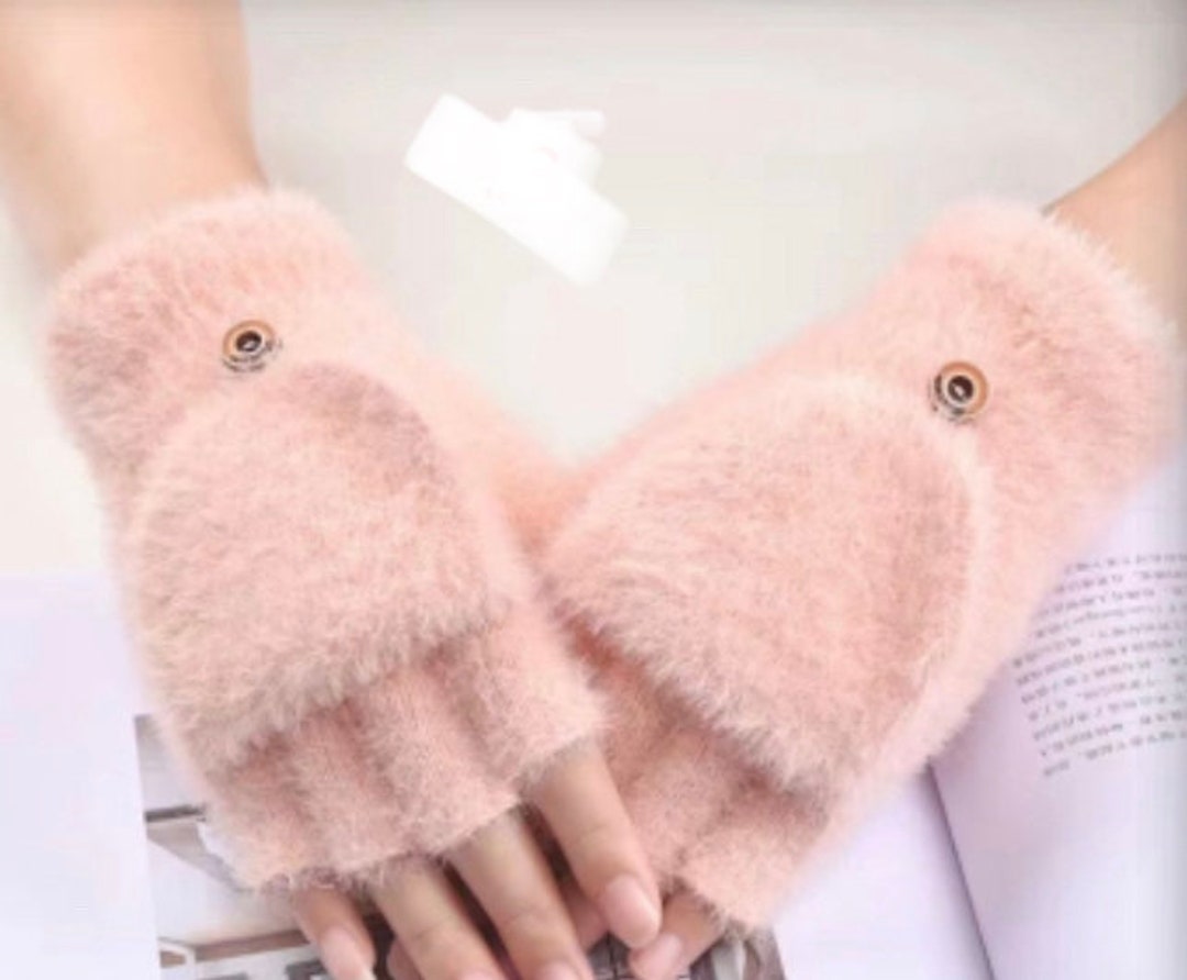 Convertible Mittens Fuzzy Mittens Faux Fur Mittens Furry - Etsy