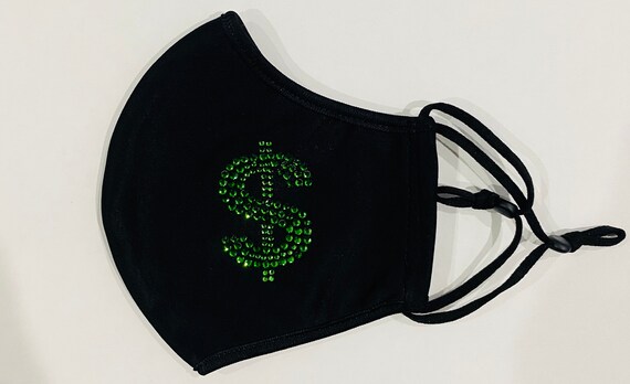 Bedazzled Bling Rhinestone Dollar Sign Child Adult Face | Etsy
