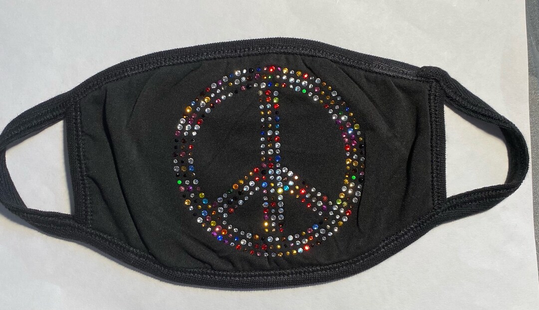 Colorful Bedazzled Bling Rhinestone Peace Sign Adult Face - Etsy