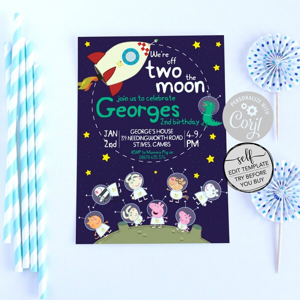 Peppa Pig Space Party - Etsy