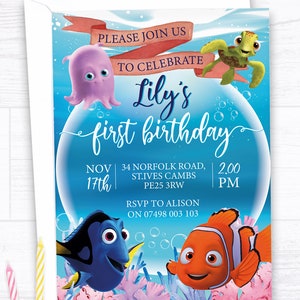 Finding Nemo Party Invitation - Finding Nemo Birthday Party Invitations ...