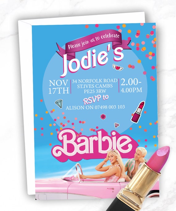 Barbie Invitations Etsy