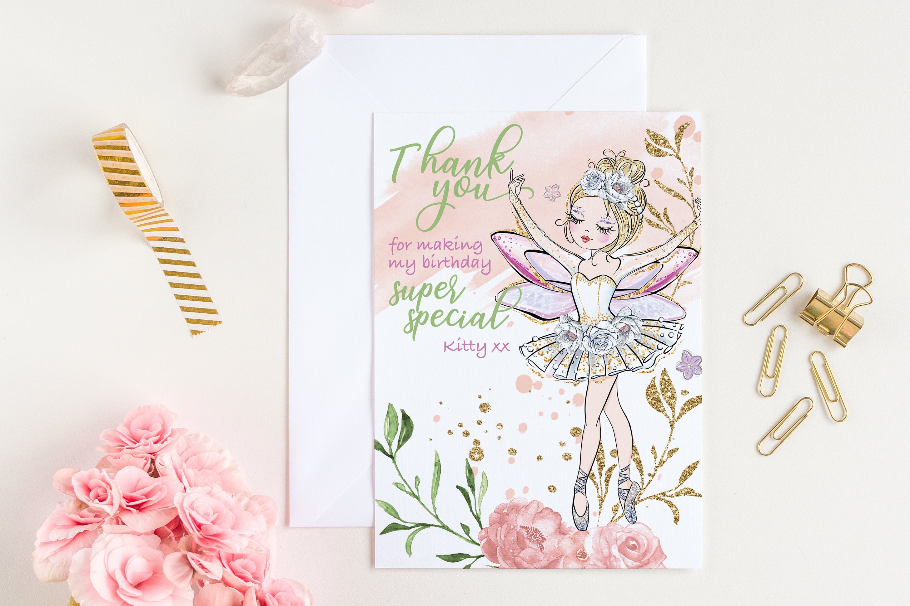 Ballet Fairy Thank You Cards Sparkle Ballet Thank You Cards | Etsy