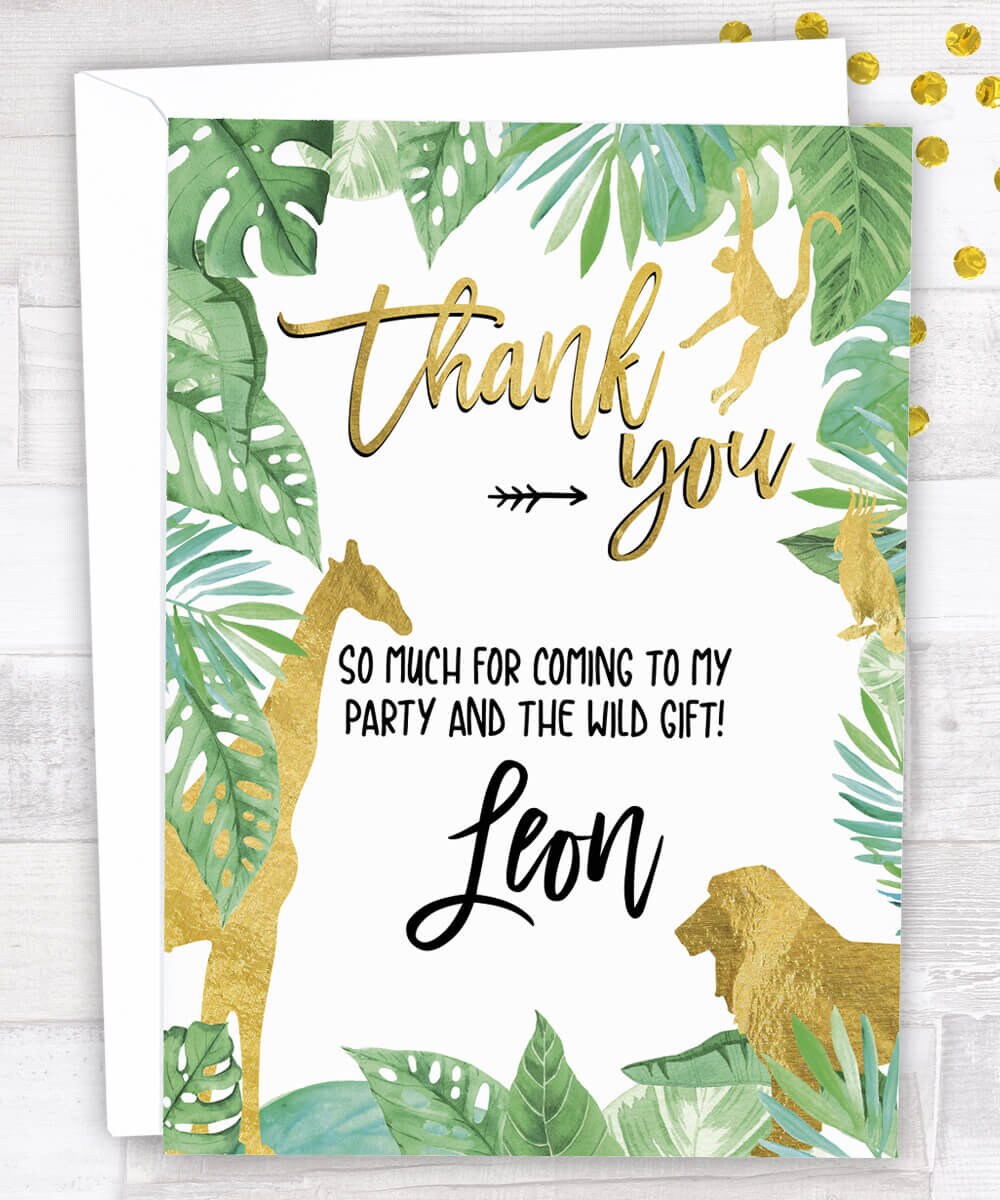 Wild Jungle Thank You Cards Wild Jungle Party Animal Thank - Etsy