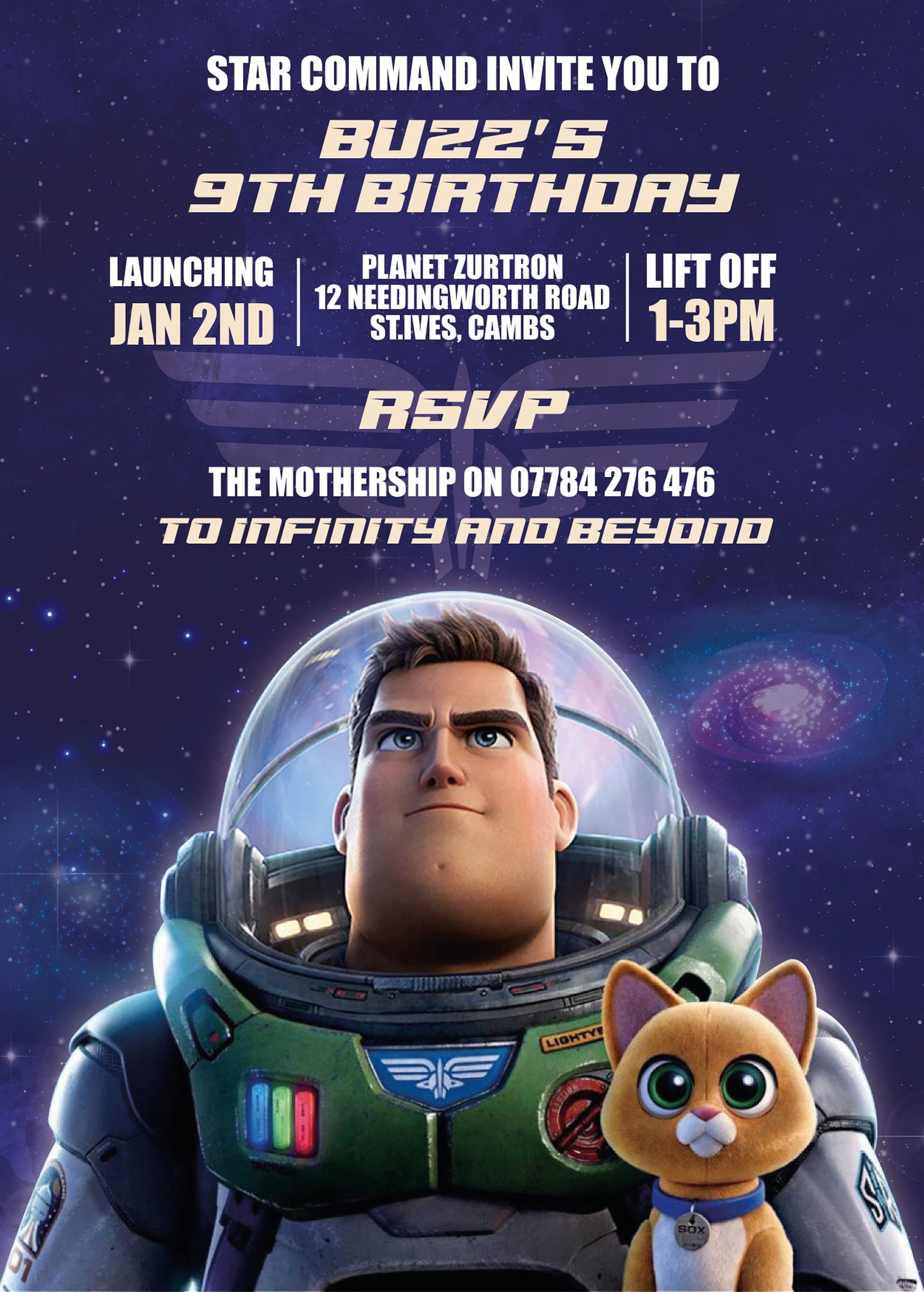 Lightyear Party Invitation Disney Lightyear Birthday Party - Etsy