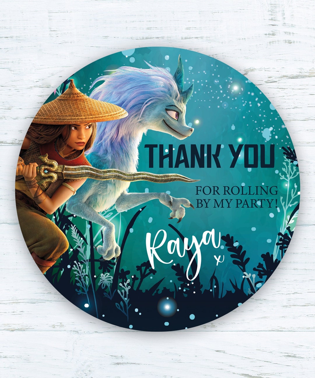 Raya Party Bag Stickers - Raya and the Last Dragon Thank You Stickers ...