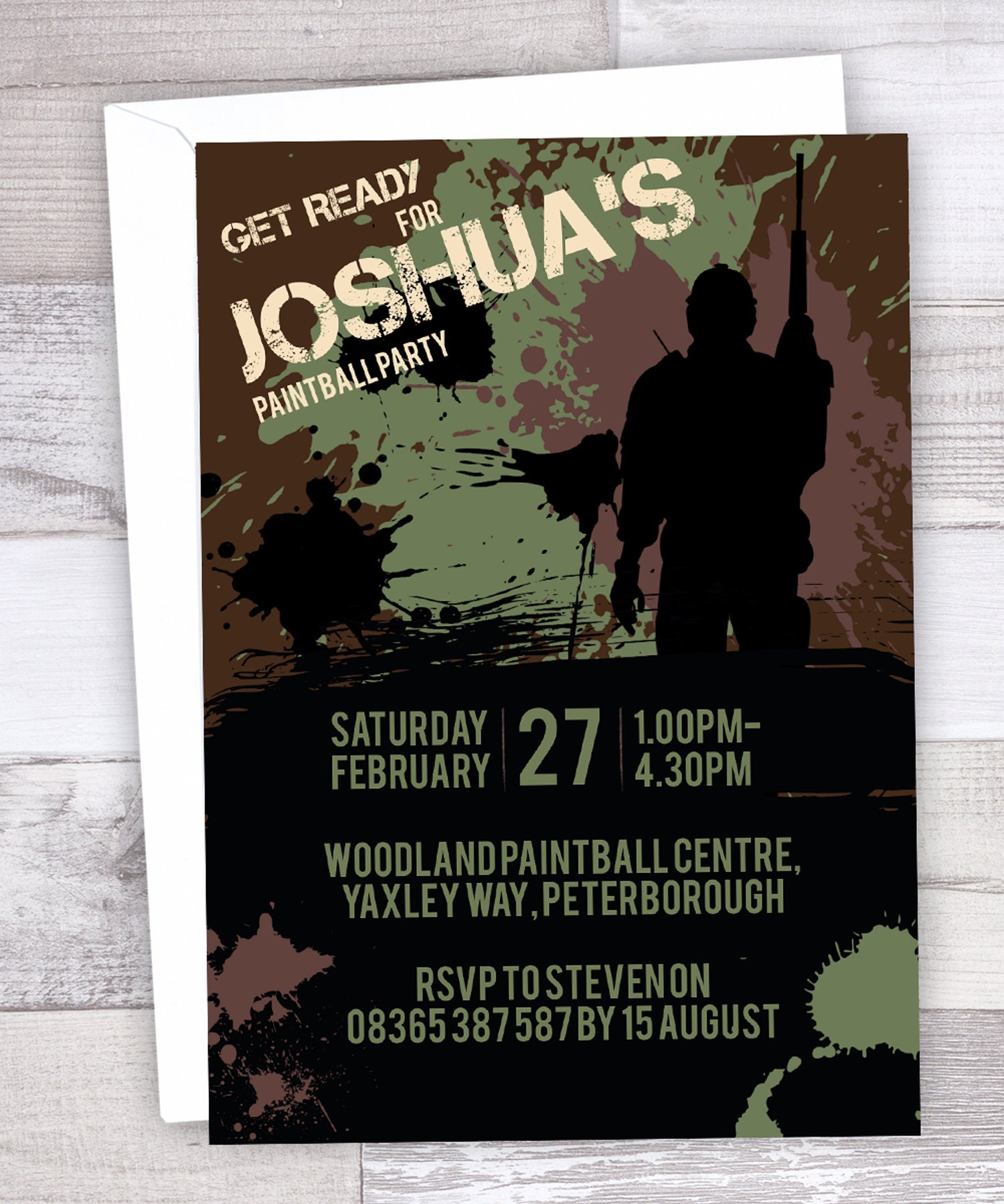 Edit Yourself Paintball Party Invitation Paintball Camo - Etsy