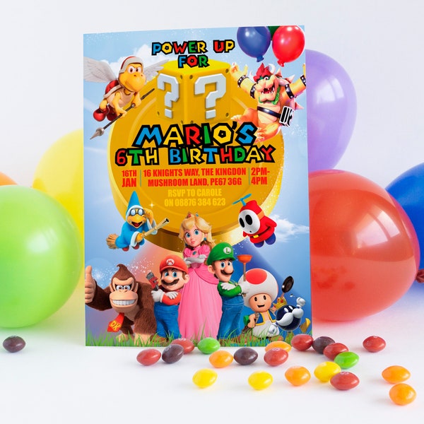 Nintendo Invitation - Etsy