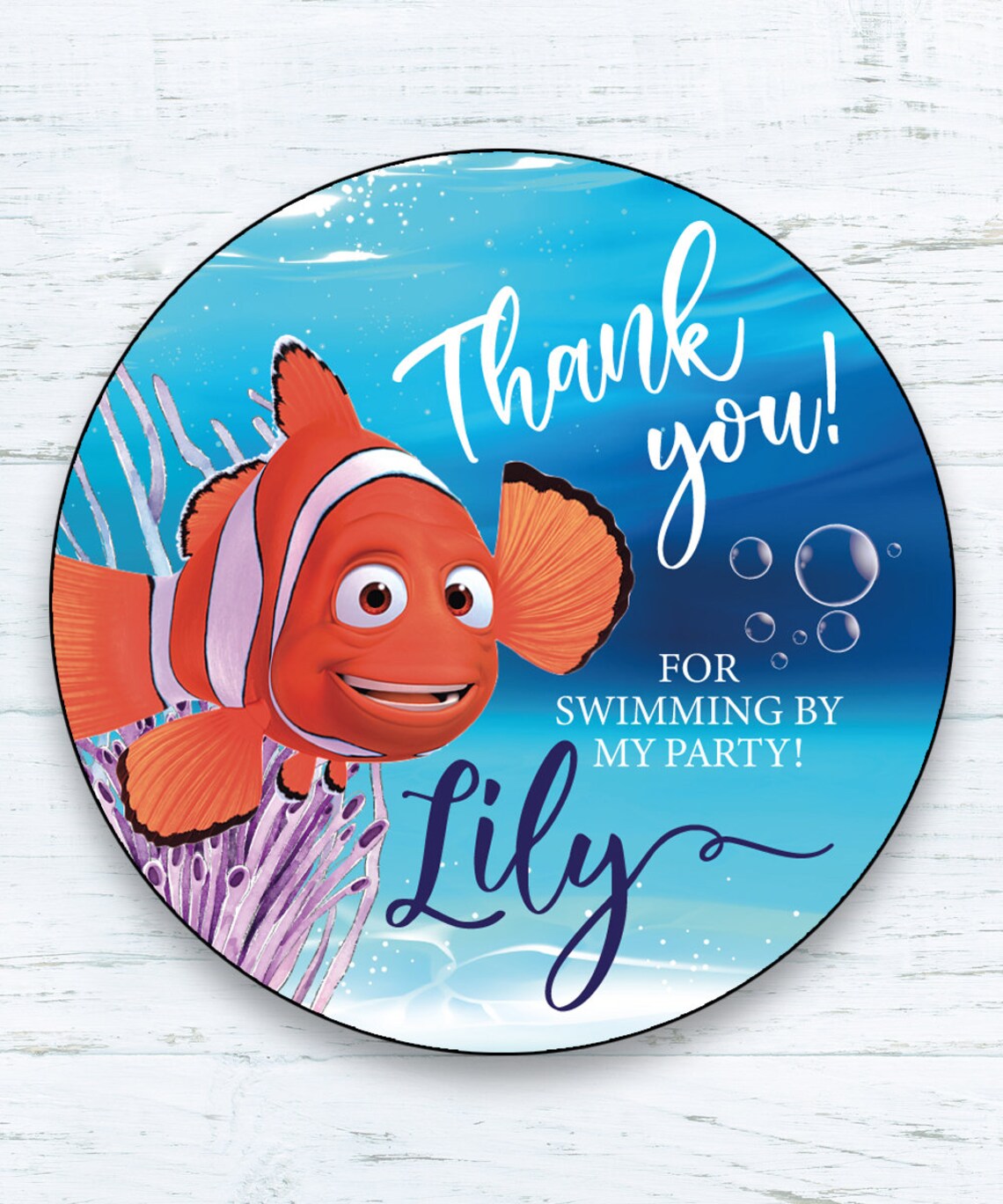 Finding Nemo Party Bag Stickers Finding Nemo Thank You - Etsy