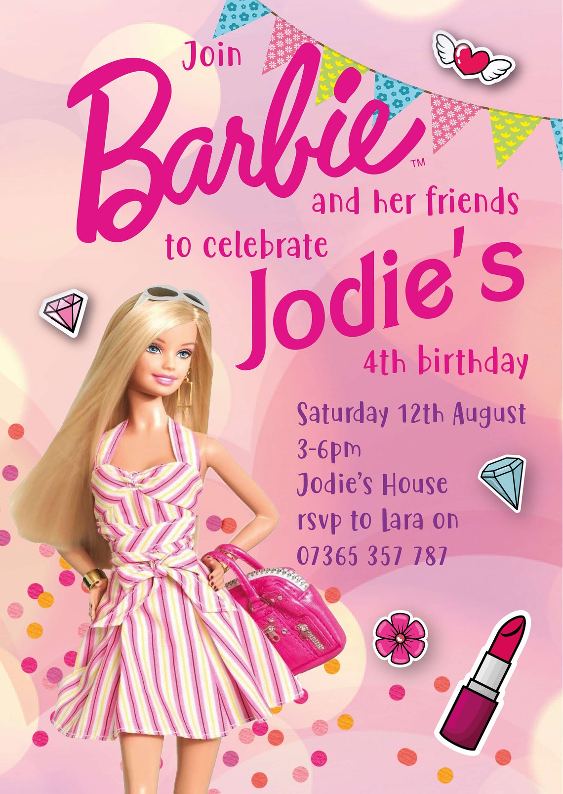 Barbie Party Invitation Barbie Birthday Invitations Barbie | Etsy UK