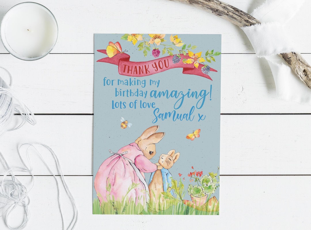 Peter Rabbit Thank You Cards, Peter Rabbit Themed Cards, Peter Rabbit ...